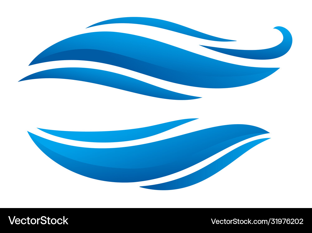 Curvy blue two banner style shapes design Vector Image