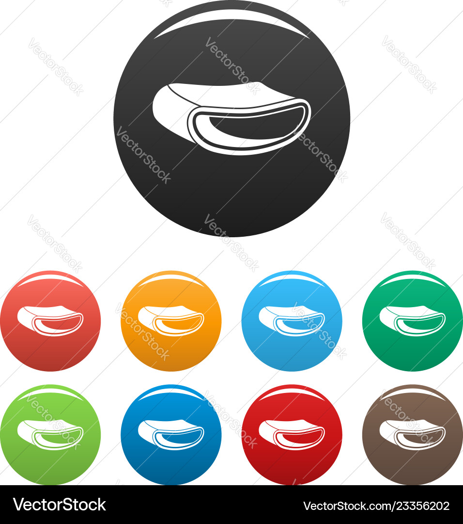 Cut aloe icons set color Royalty Free Vector Image