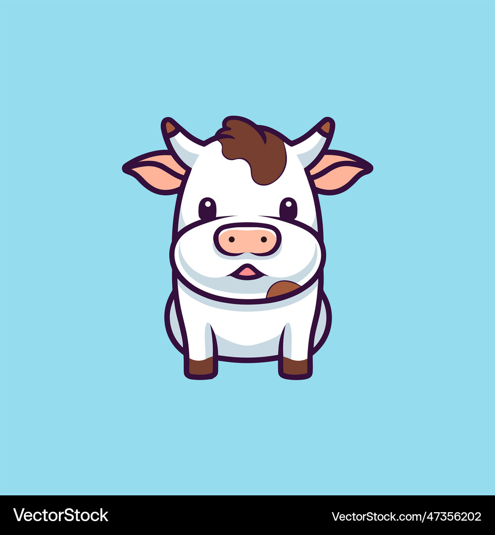Cute cow mascot cartoon Royalty Free Vector Image