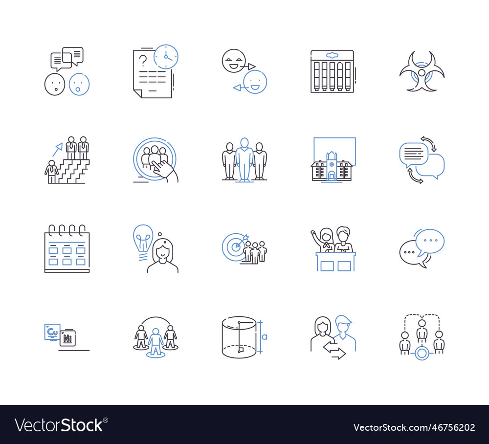 Educational process outline icons collection Vector Image