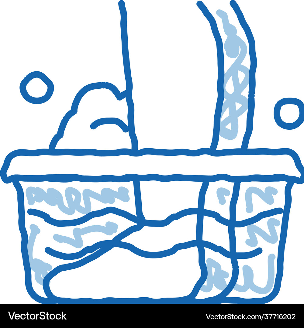Feet washing doodle icon hand drawn Royalty Free Vector