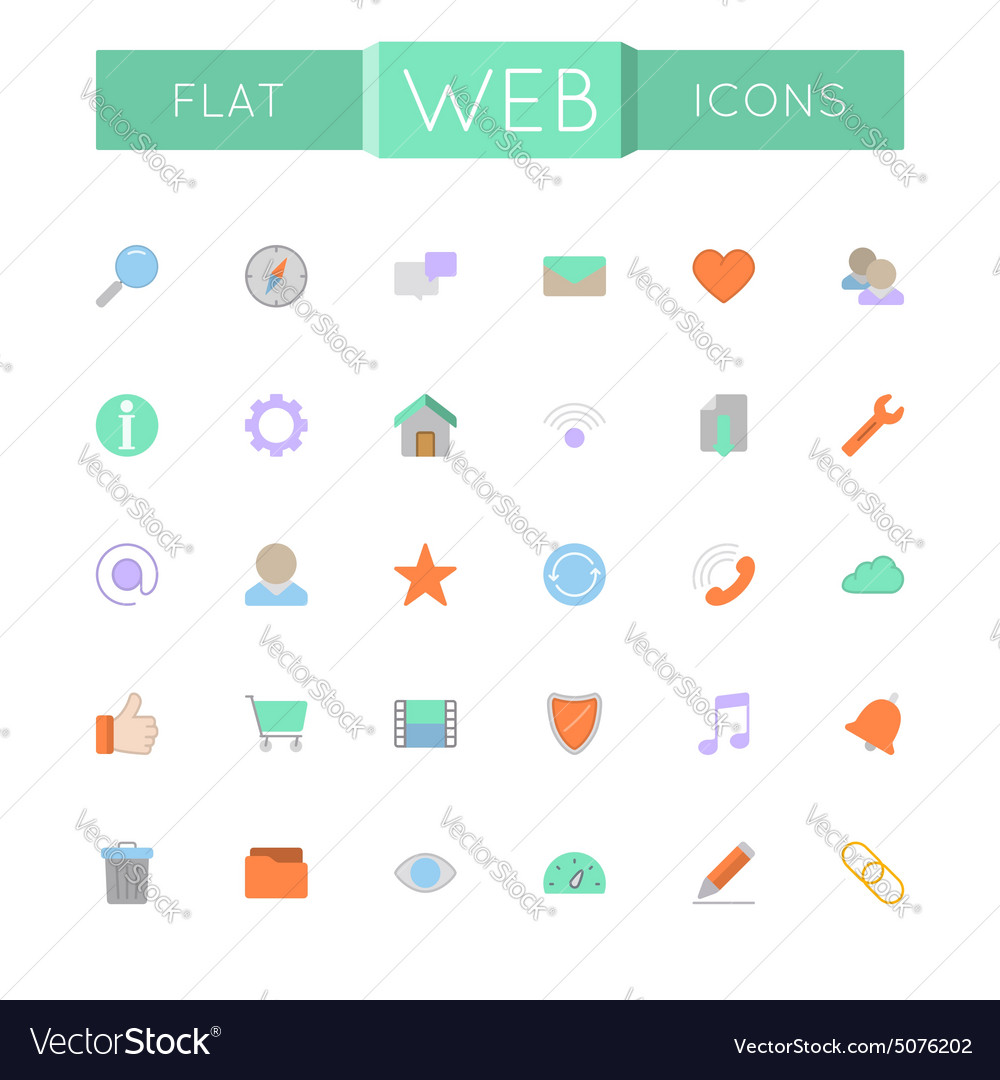 Flat web icons Royalty Free Vector Image - VectorStock