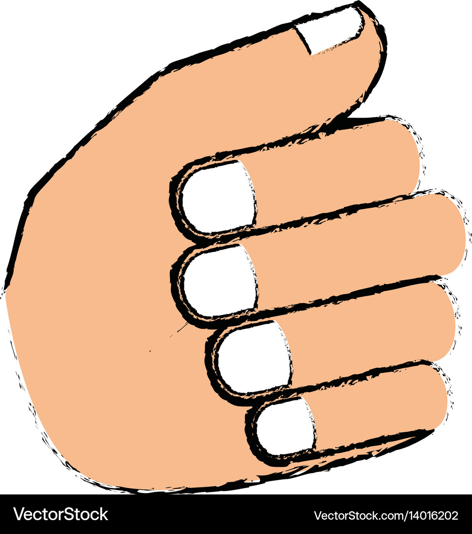 Hand human fist isolated icon Royalty Free Vector Image