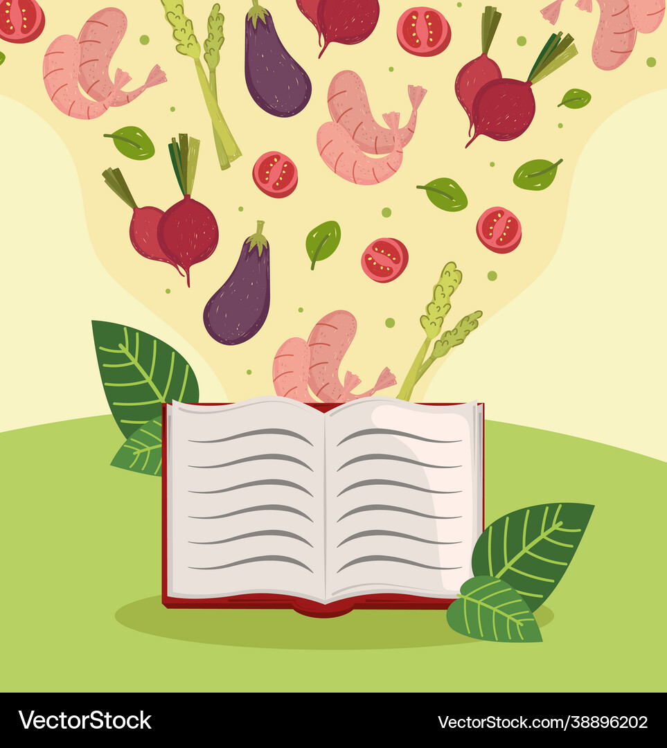 Healthy food recipes book Royalty Free Vector Image