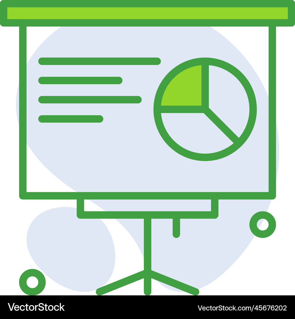 Presentation business icon with green duotone Vector Image