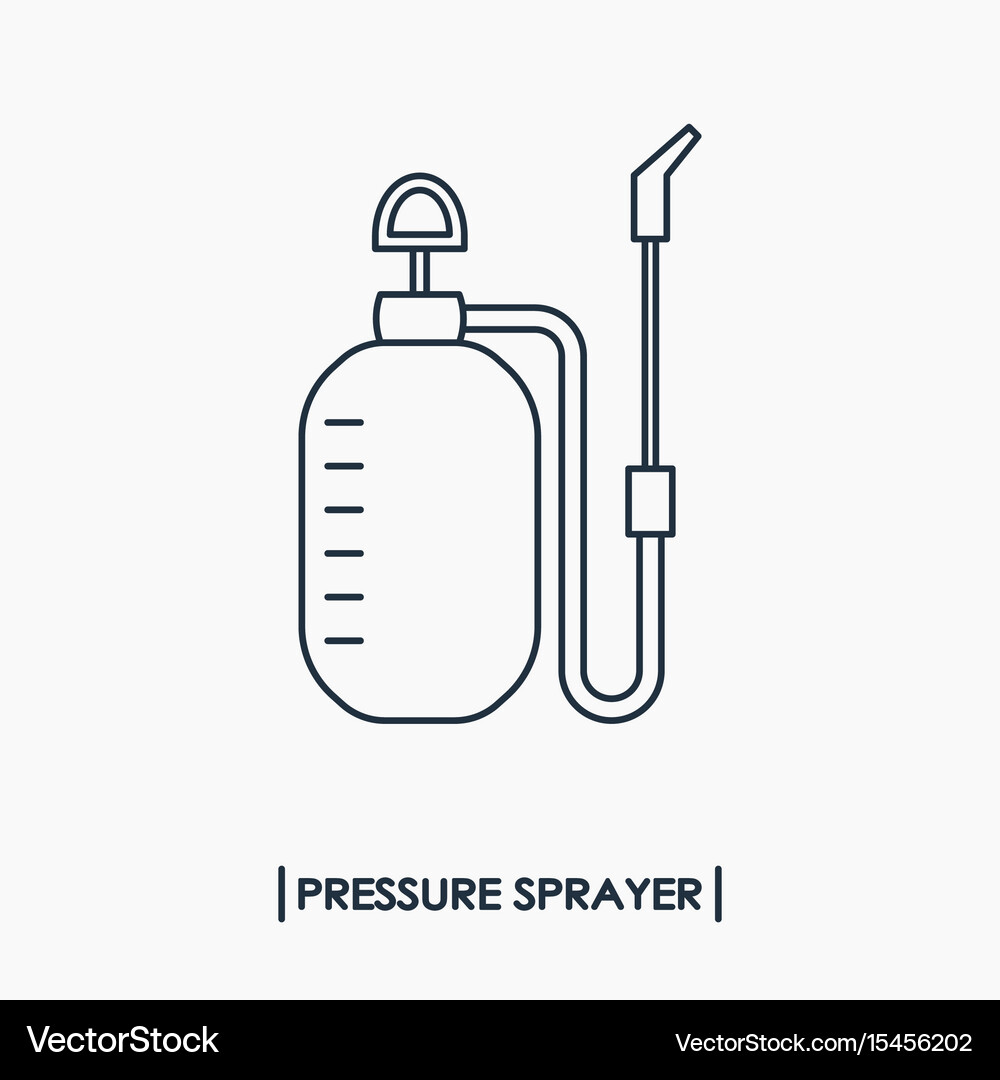 Pressure sprayer outline icon garden Royalty Free Vector