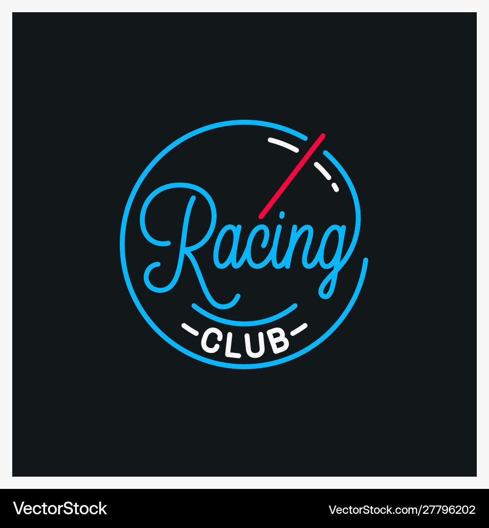 Racing club logo round linear speed Royalty Free Vector