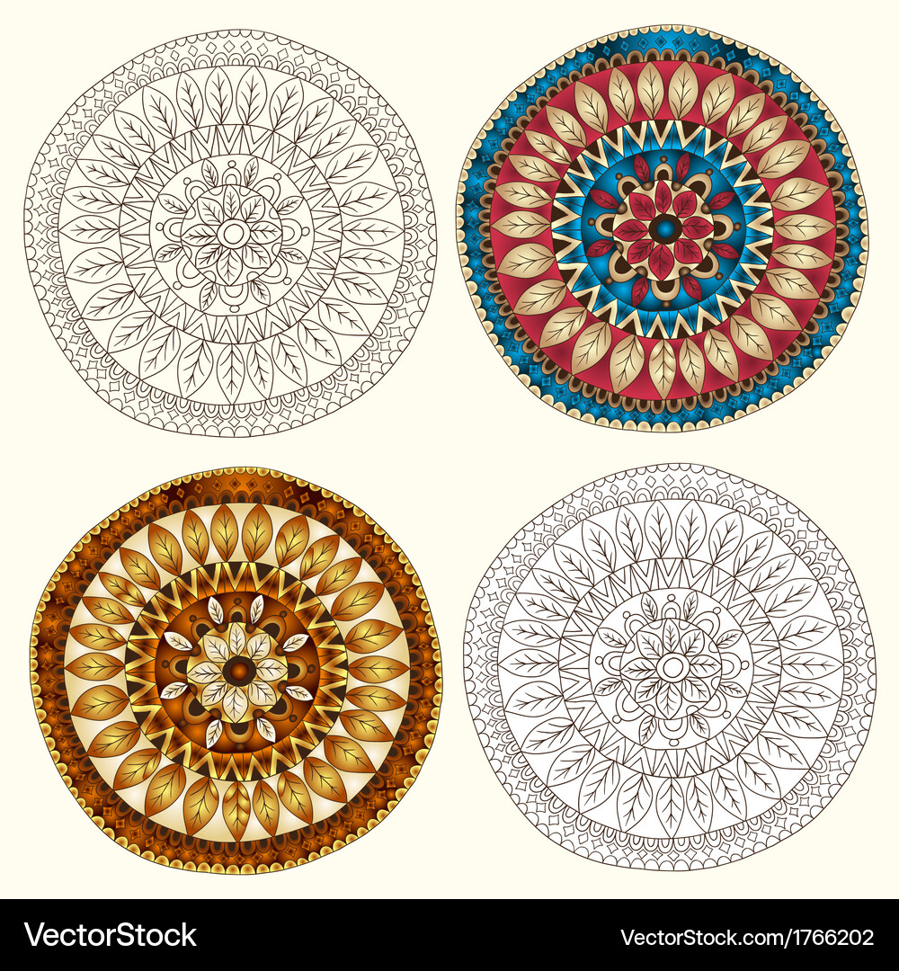 Set of ethnic design elements card design template