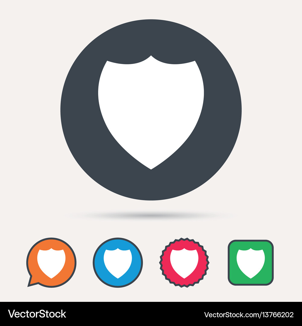 Shield protection icon defense equipment sign Vector Image