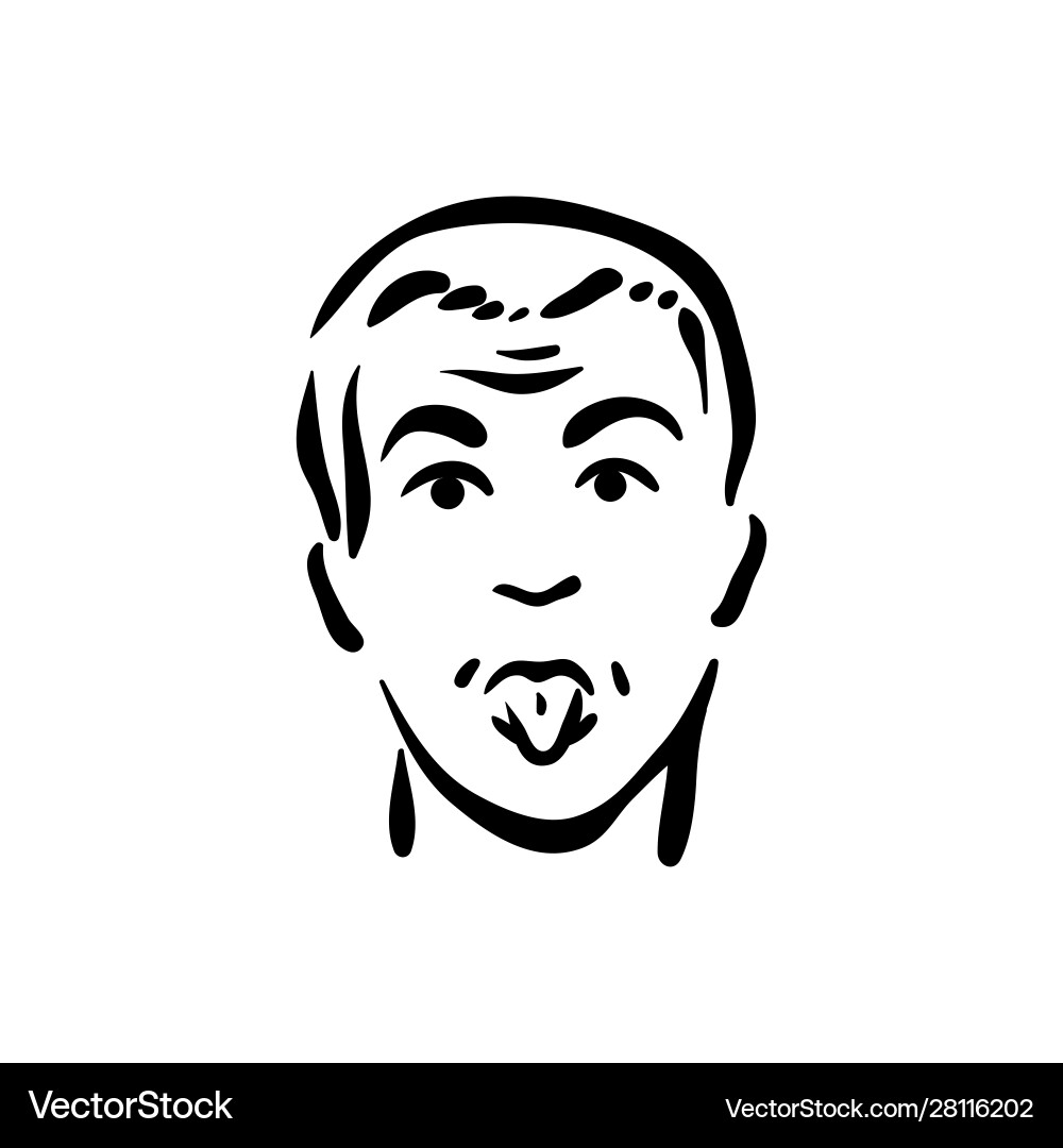 Silly face girl emotion on white background Vector Image