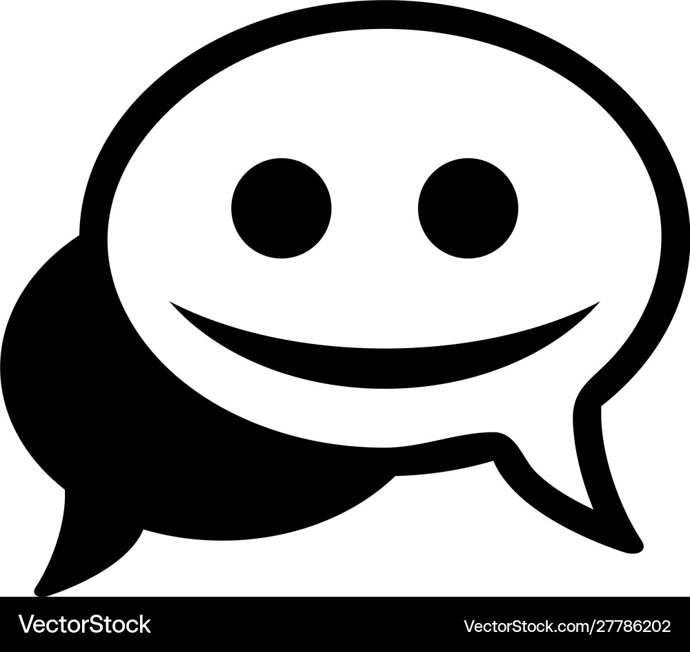 Smile chat icon in trendy flat style speech Vector Image