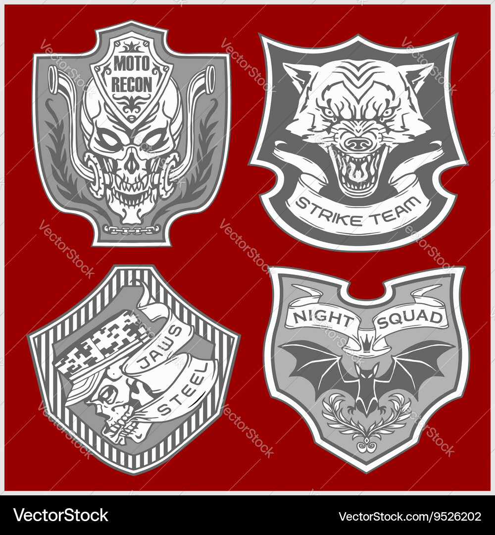 Stickers and patches for bikers Royalty Free Vector Image