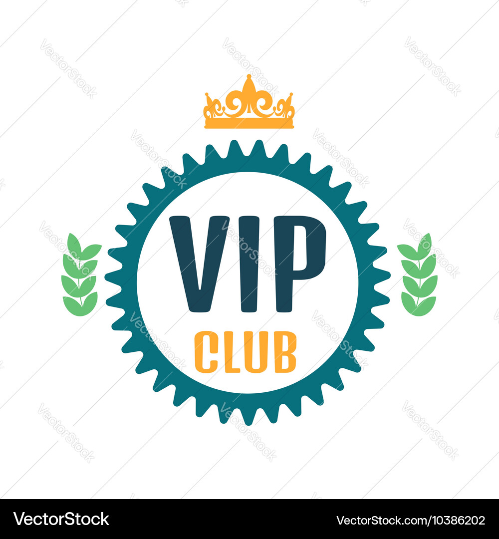 Vip club logo in flat style Royalty Free Vector Image