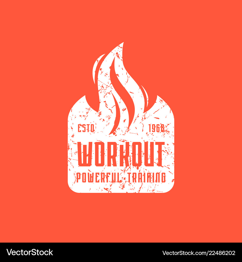Workout club emblem for t-shirt Royalty Free Vector Image