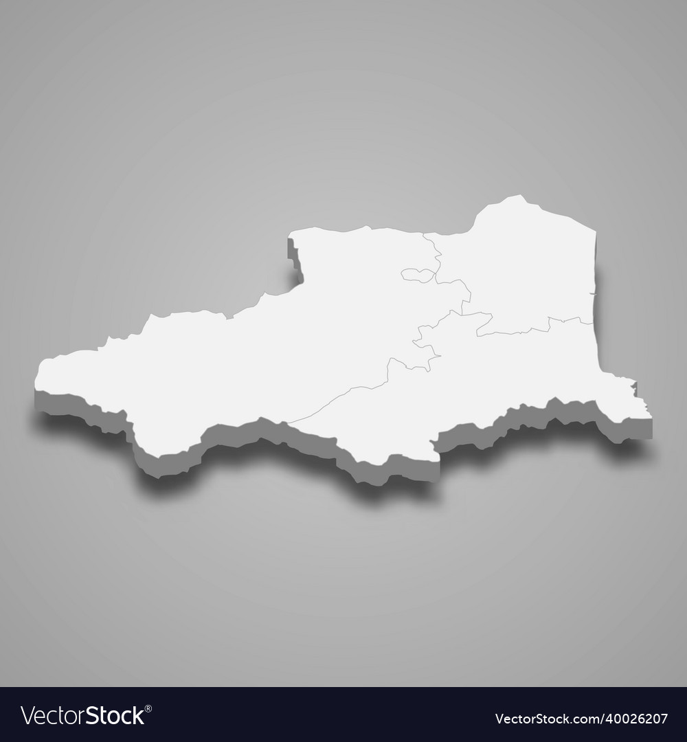 3d isometric map of pyrenees-orientales Royalty Free Vector