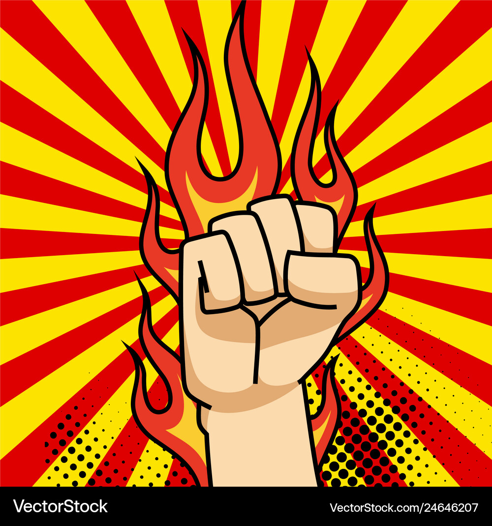 Cartoon Fist Explosion Poster Royalty Free Vector Image