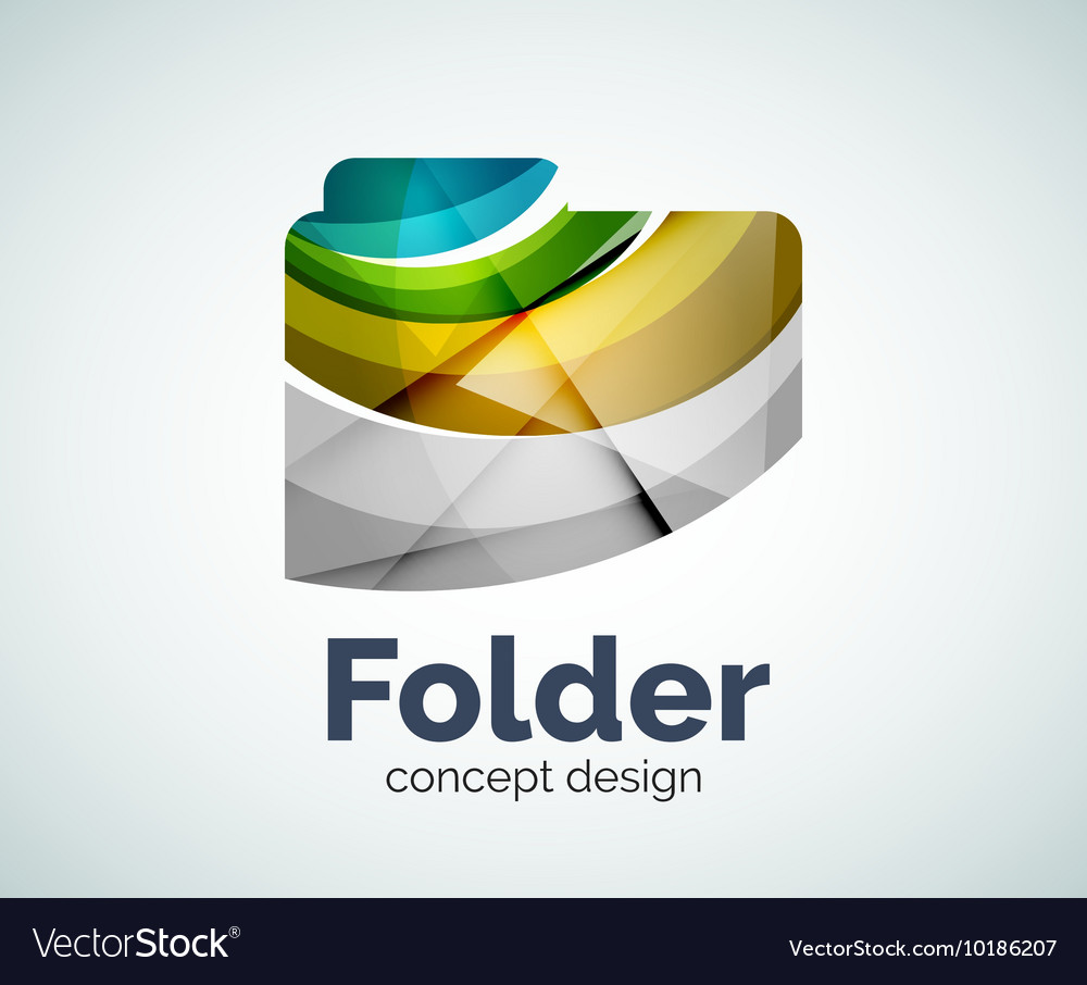 Computer folder logo template Royalty Free Vector Image