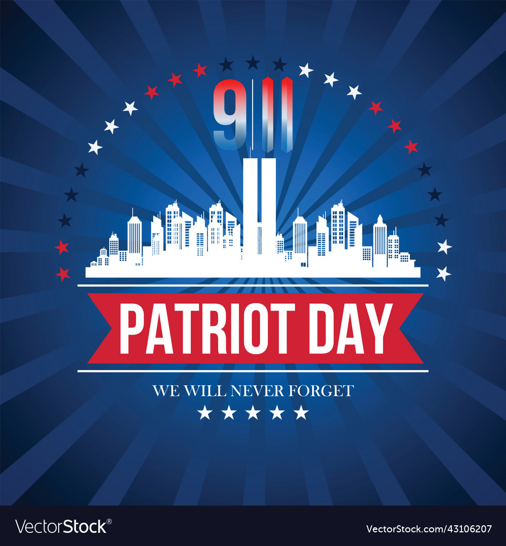 Design to commemorate the patriot day twin towers Vector Image