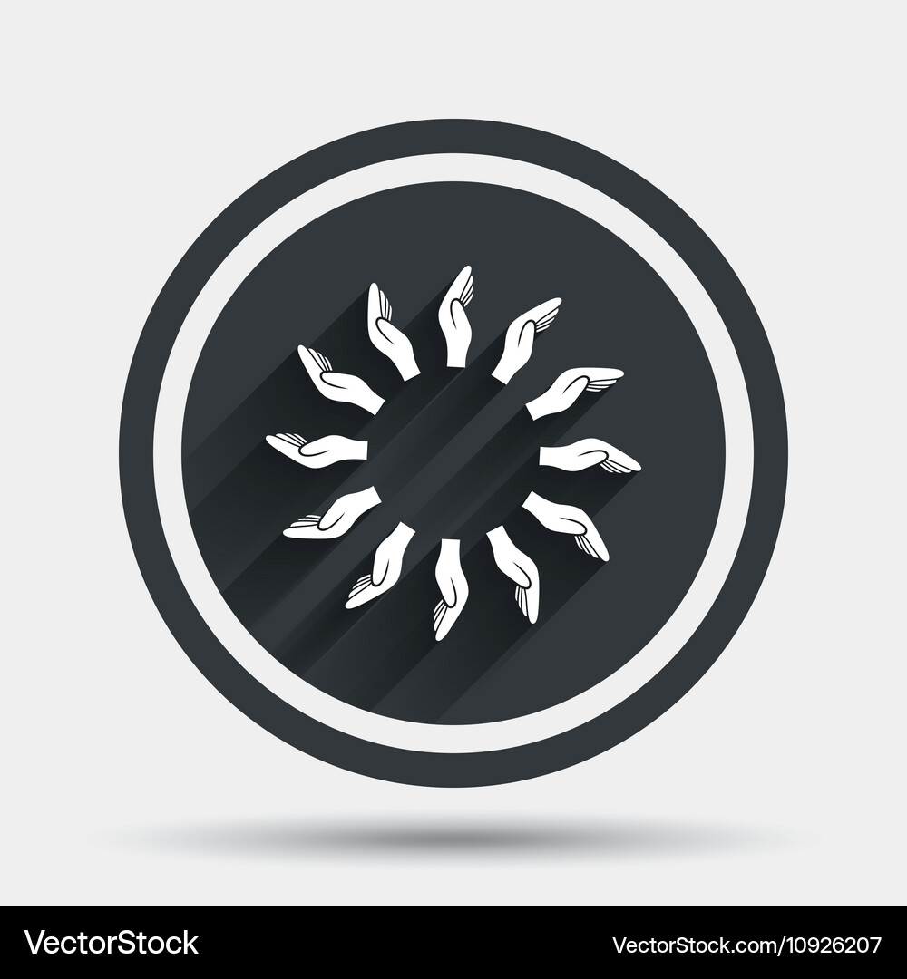 Donation hands sign icon charity or endowment Vector Image
