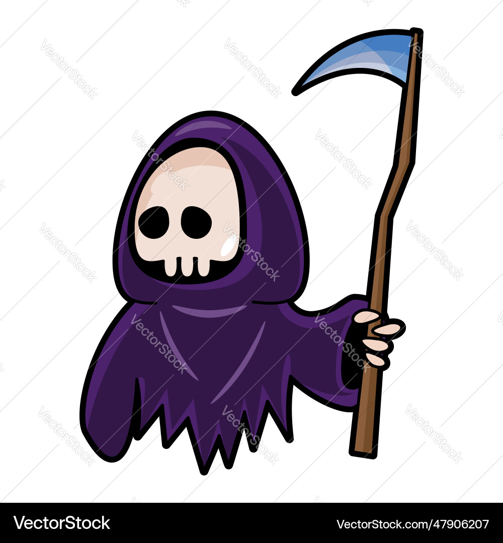 Grim reaper halloween cartoon characters Vector Image