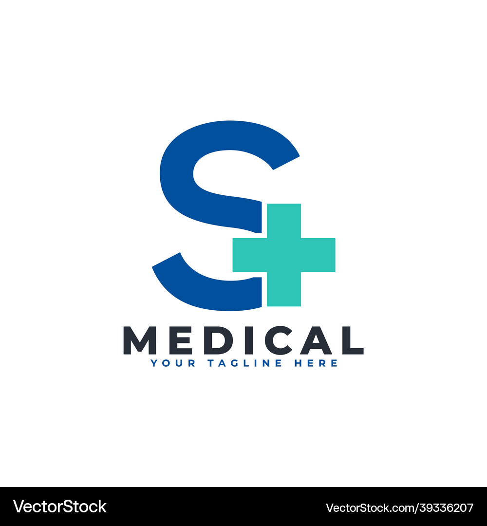 Letter s cross plus logo usable for business Vector Image