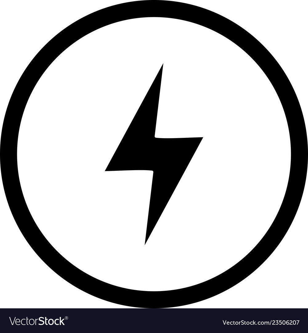 Lightning button icon Royalty Free Vector Image
