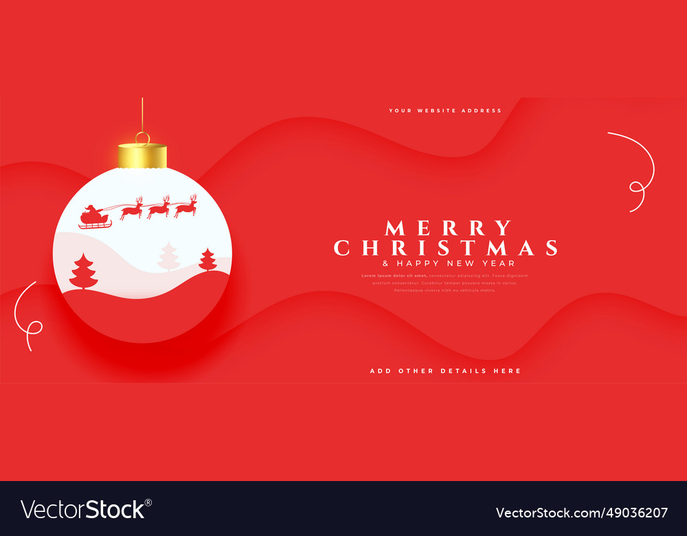 Merry christmas festive bauble wallpaper Vector Image