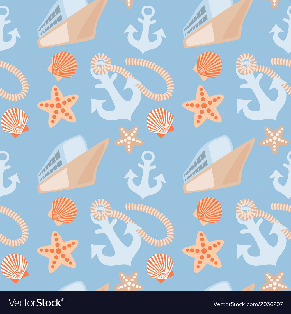 Sea seamless pattern Royalty Free Vector Image