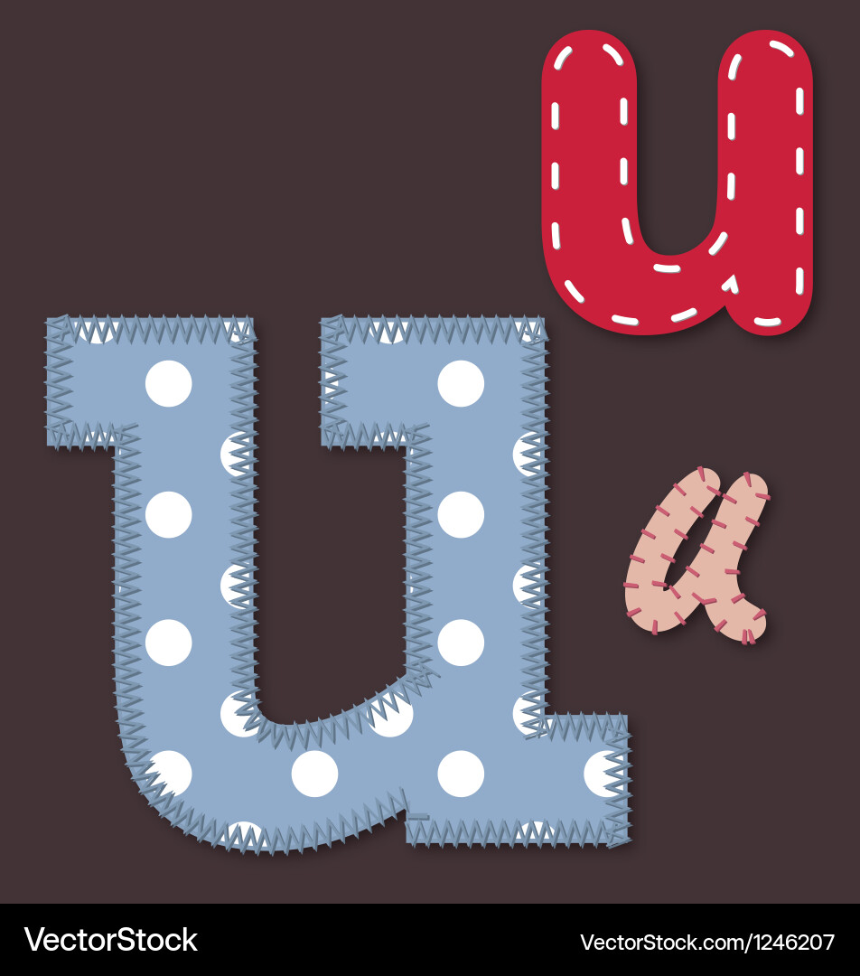 Set of stitched font - Letter U Royalty Free Vector Image