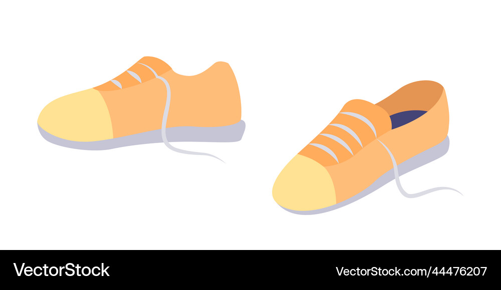 Sports shoes semi flat color objects Royalty Free Vector