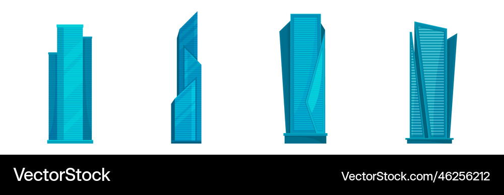 Blue glass skyscraperd as high-rise tower office Vector Image