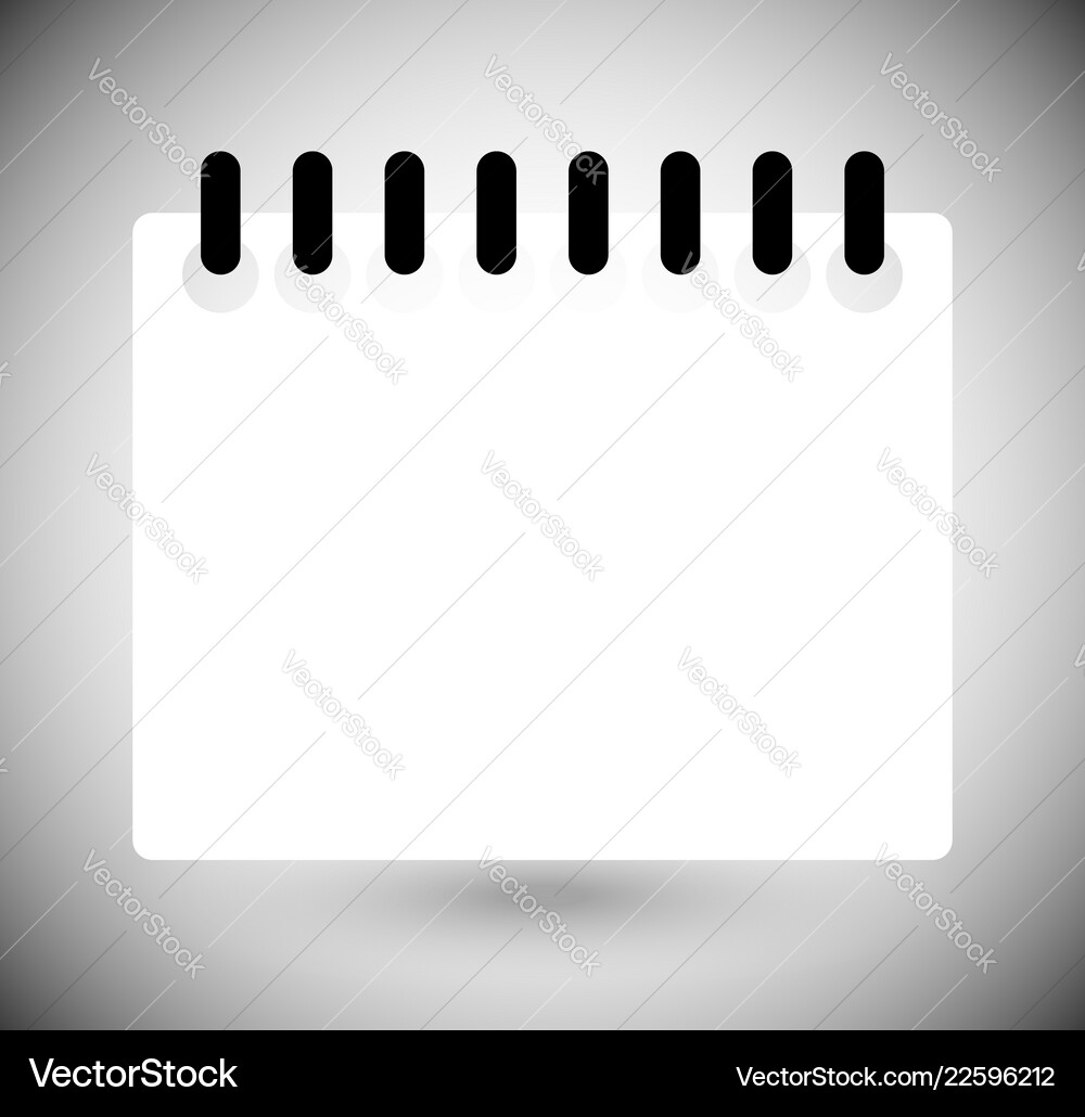 Calendar notebook page symbol or icon blank Vector Image