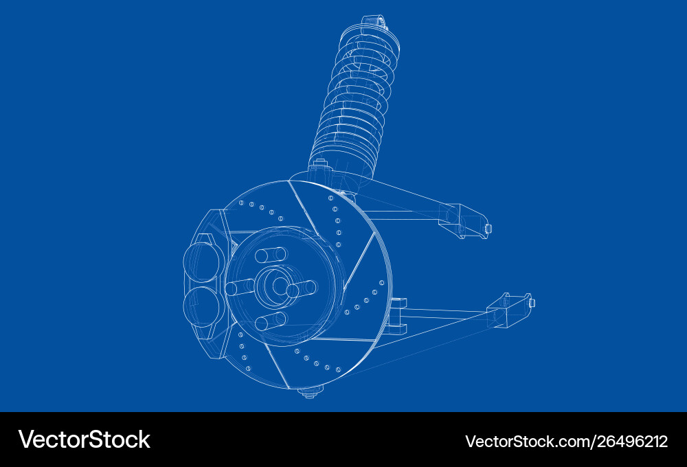 Car suspension with shock absorber Royalty Free Vector Image