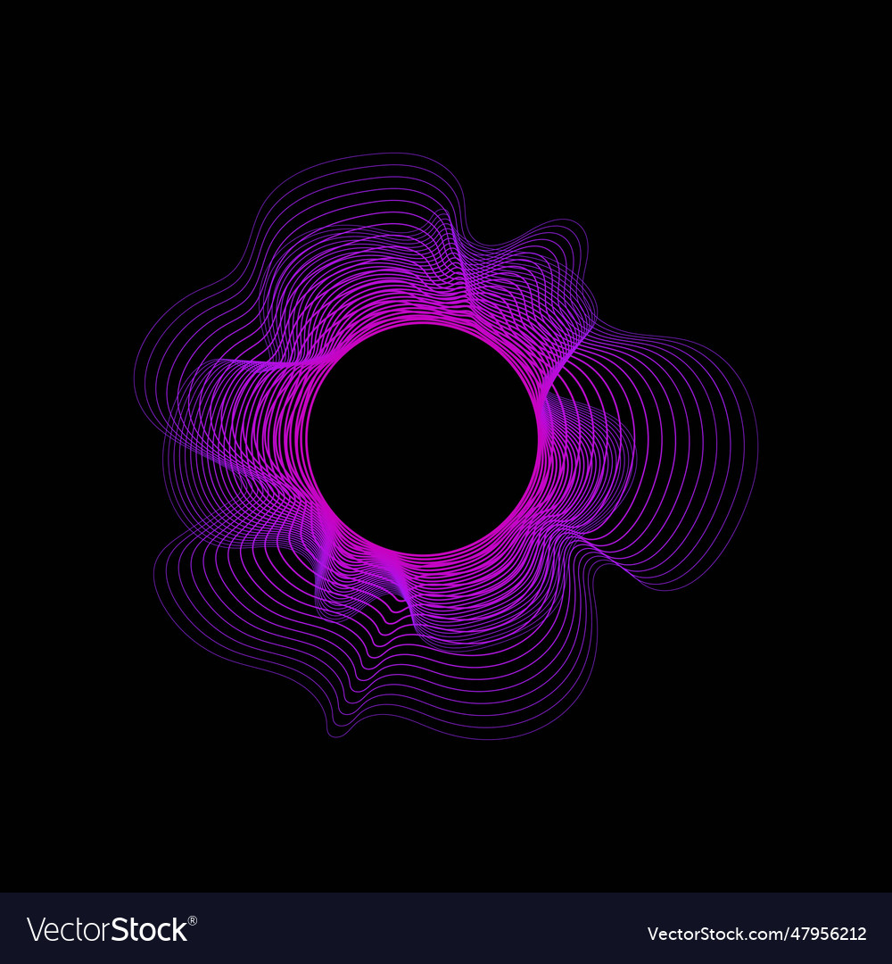 Circle of sound waves neon round music sound wave Vector Image