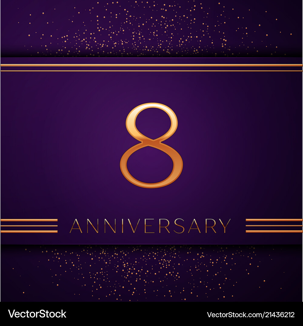 Eight years anniversary celebration design banner Vector Image