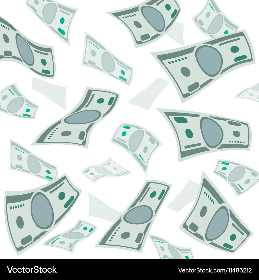 Falling money usa currency banknotes Royalty Free Vector