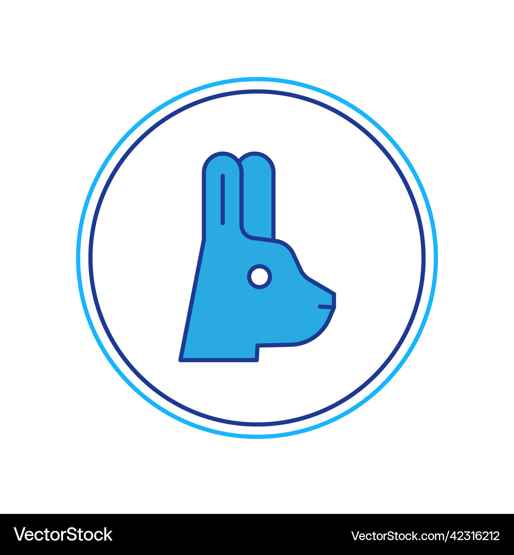 Filled outline rabbit with ears icon isolated Vector Image