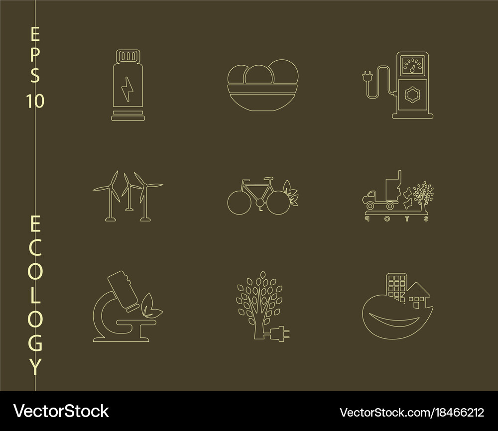 Green ecology and environment icon set in format Vector Image