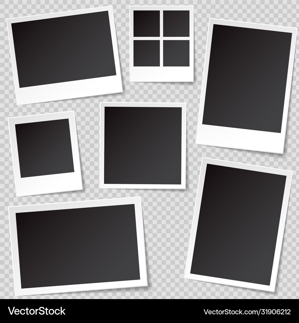 Photo booth frame templates with transparent Vector Image