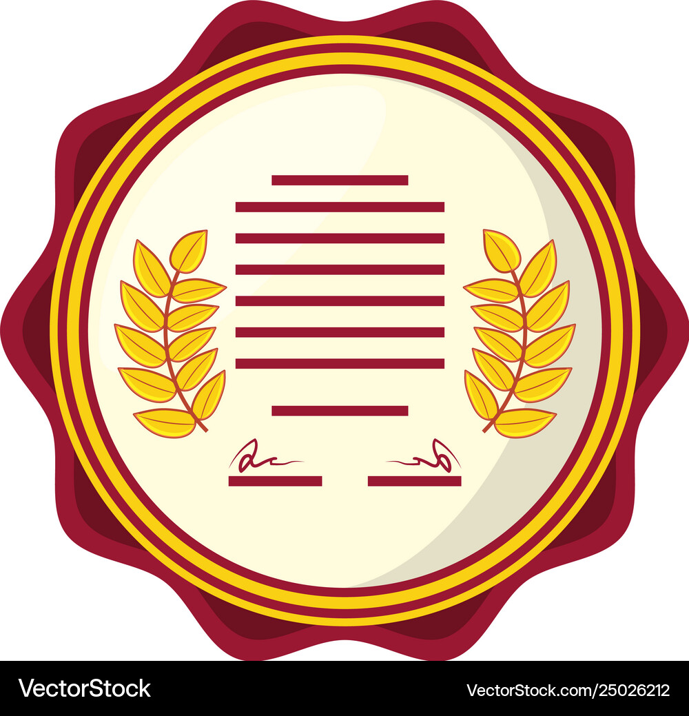 Seal stamp for graduation with crown Royalty Free Vector