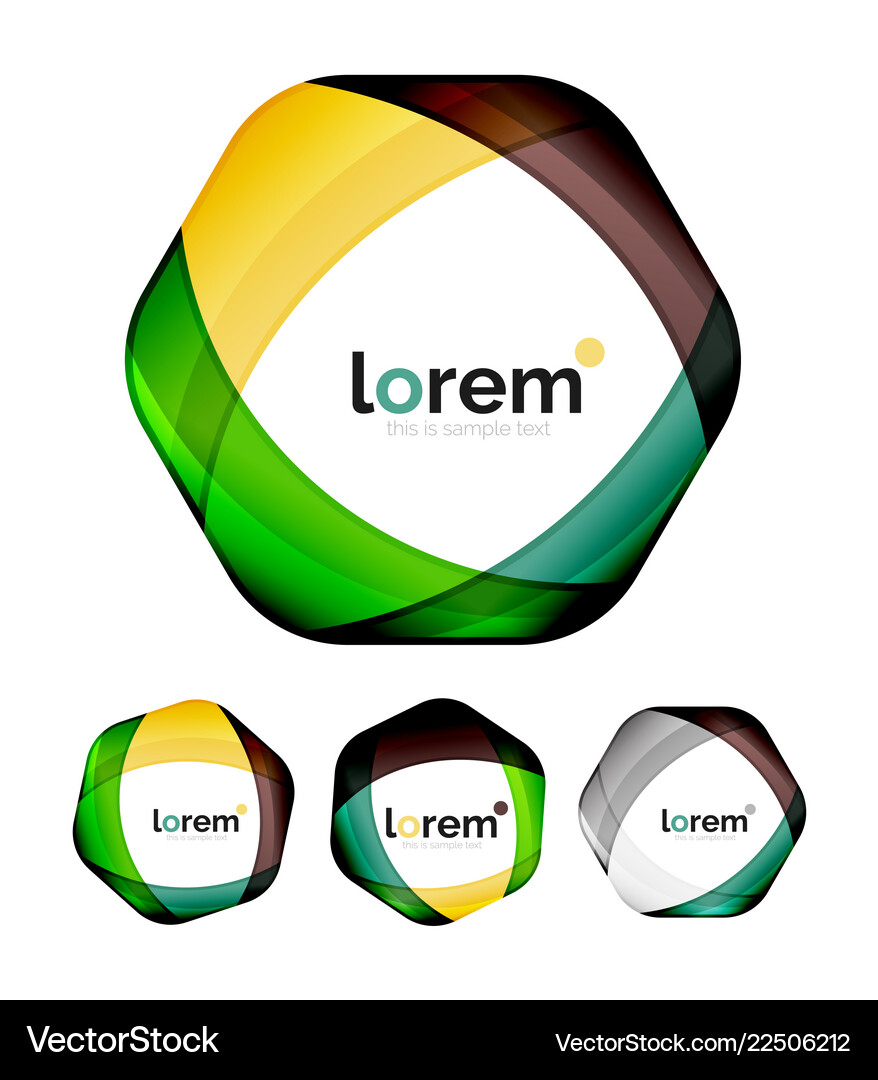 Set of geometric shape convergence logo design Vector Image