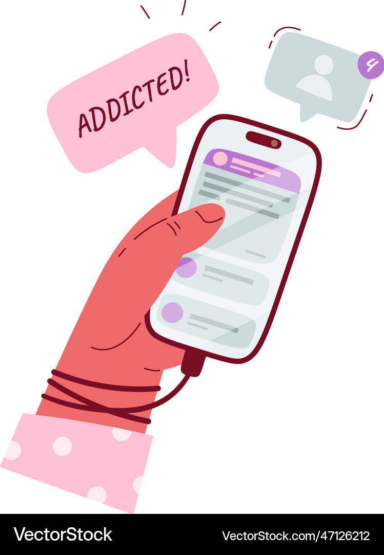 Smartphone addiction Royalty Free Vector Image