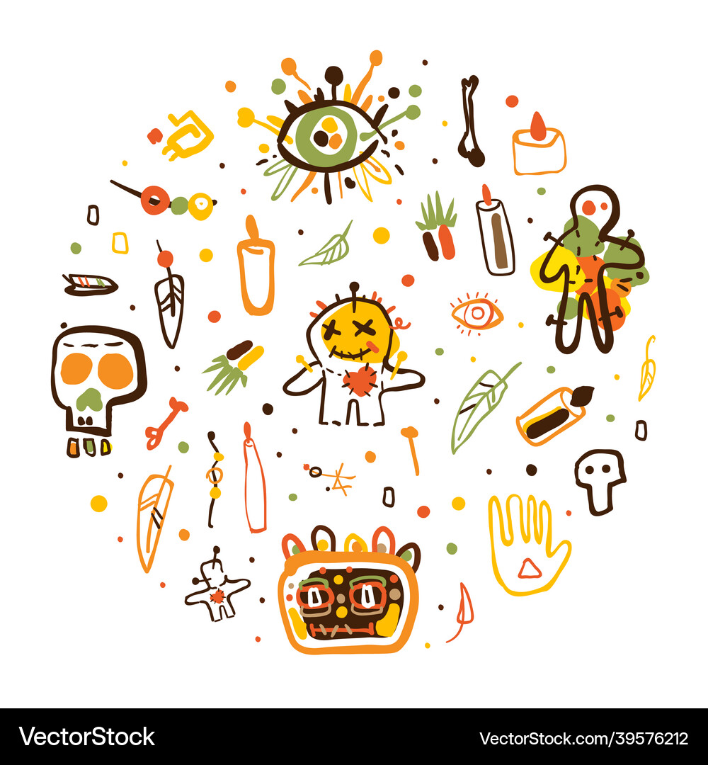 Voodoo design with african religion and magic Vector Image