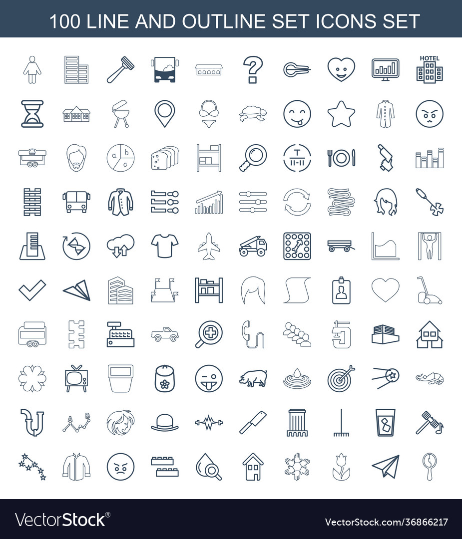 100 set icons Royalty Free Vector Image - VectorStock