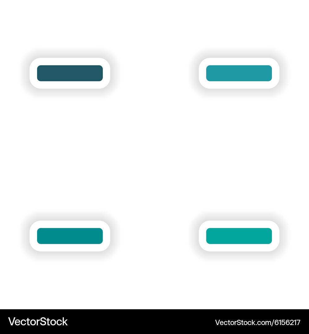 Assembly realistic sticker design on paper minus Vector Image