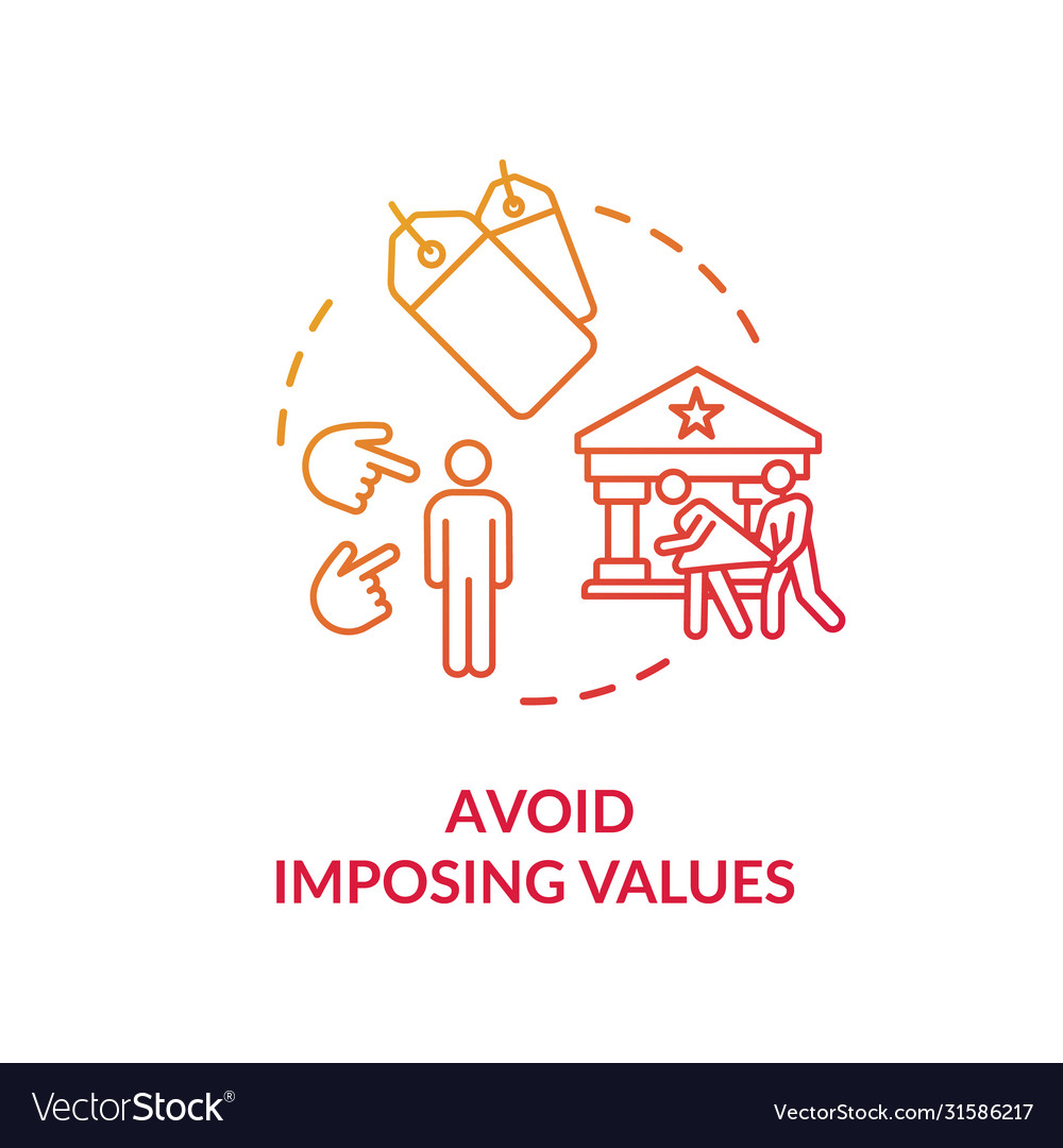 Avoid imposing values red concept icon Royalty Free Vector