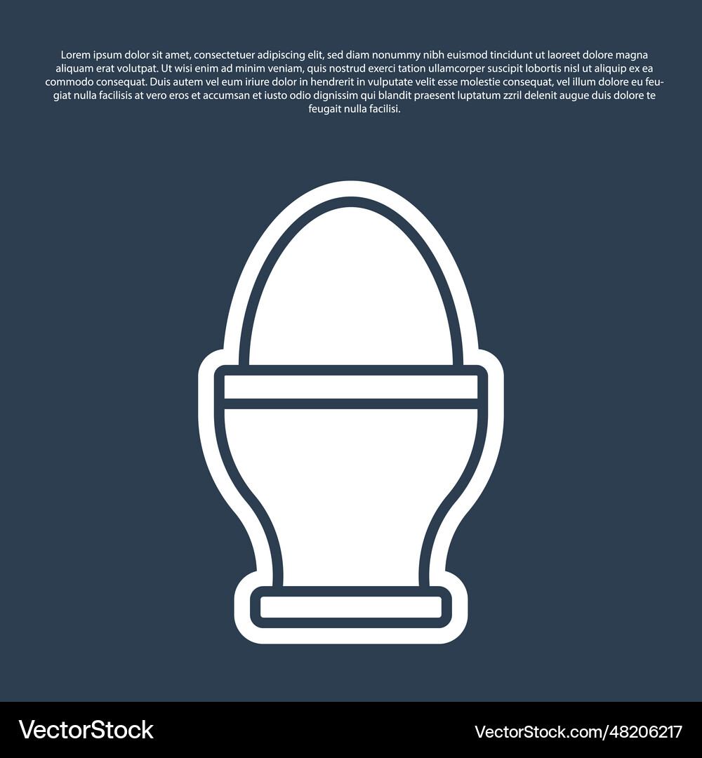 Blue line chicken egg on a stand icon isolated on Vector Image