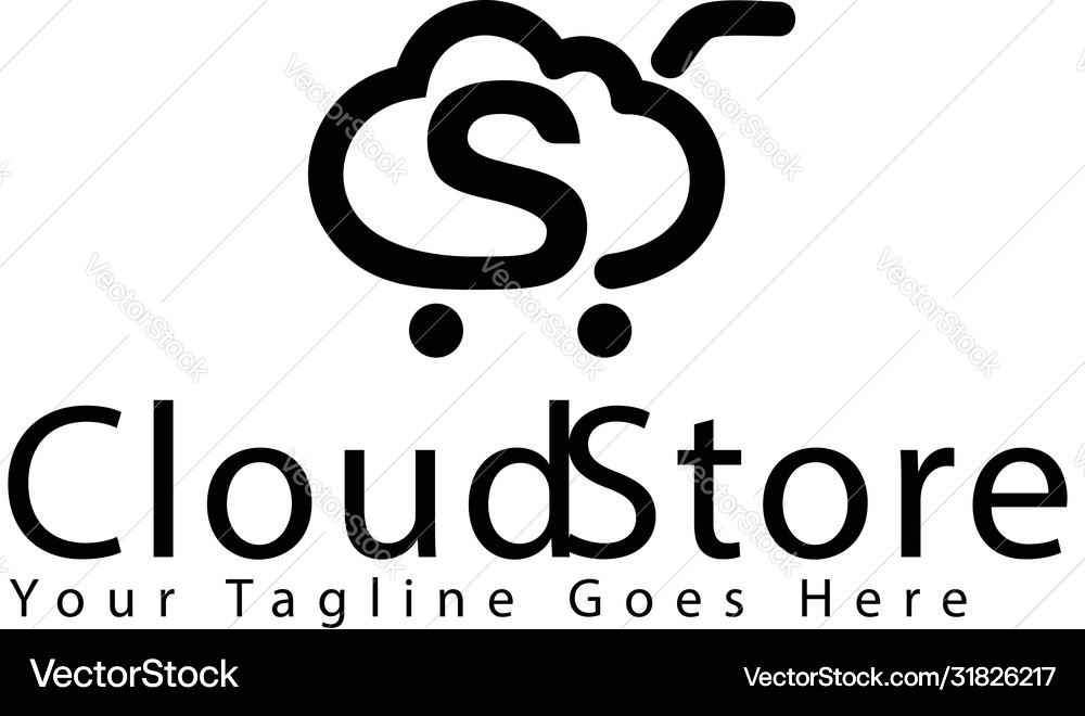 Cloud Store Commerce Logo Royalty Free Vector Image