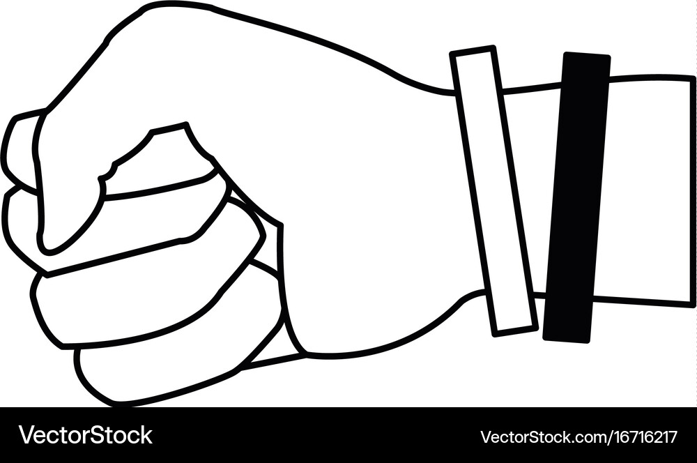 Fist hand gesture cartoon on white background Vector Image