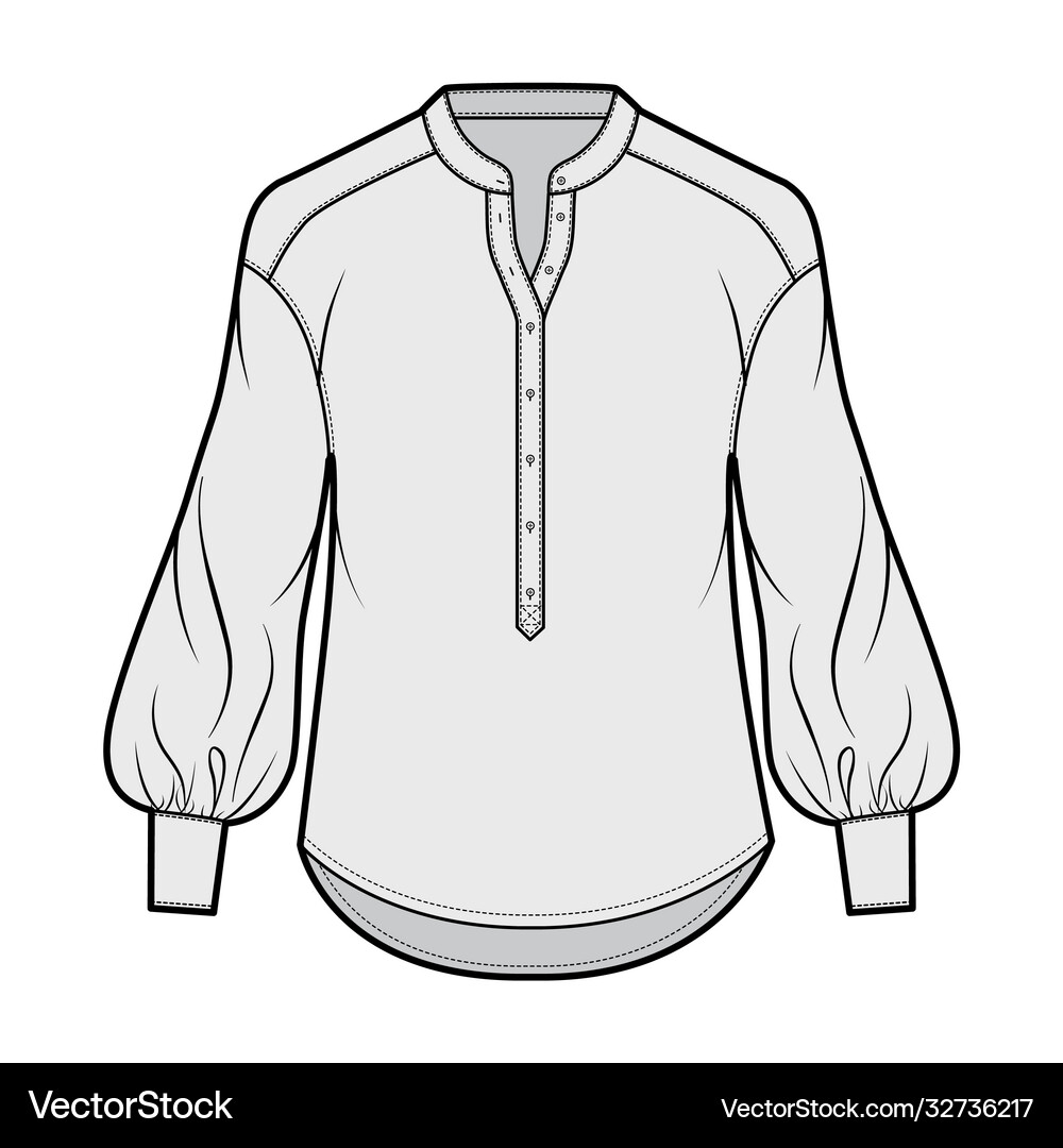 Gathered blouse technical fashion Royalty Free Vector Image